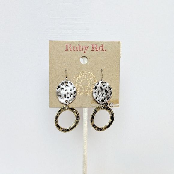 Ruby Rd. | Jewelry | 3for 25 Ruby Rd 2 Tone Hammered Earrings | Poshmark
